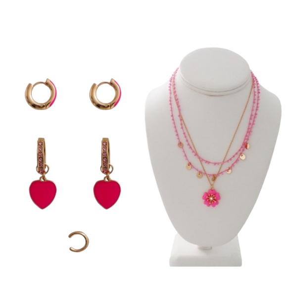 No Boundaries | Jewelry | No Boundaries Gold Tone Pink Layered Necklace ...